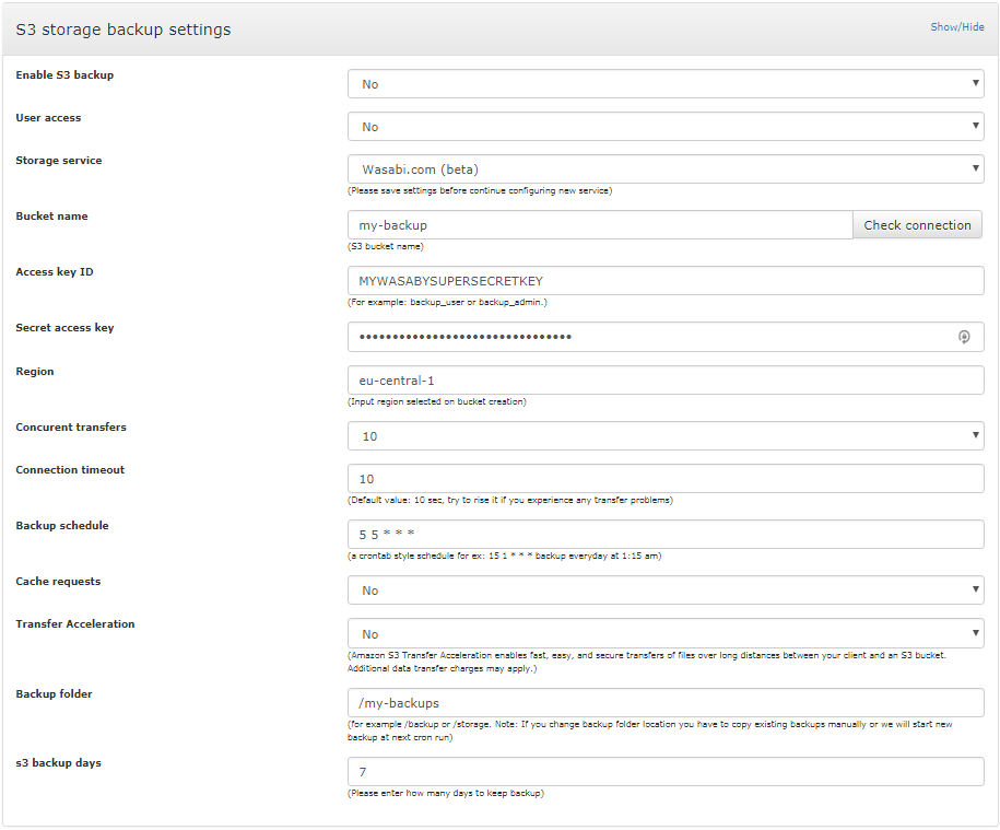 How To Configure S3 Object Storage Modmasterprodirectadmin Backup Manager Github Wiki